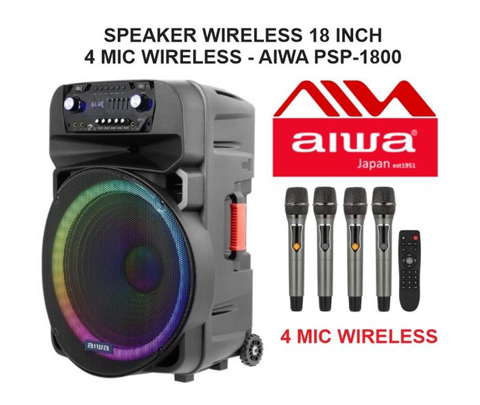 Promo SPEAKER WIRELESS PORTABLE SOUND AMPLIFIER 18 INCH - 4 MIC - JAPAN ...