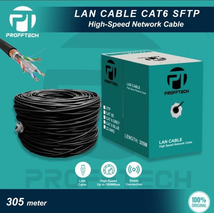 Jual Ecer permeter Kabel LAN FTP SFTP CAT 6 Outdoor CCA Double Jacket ...