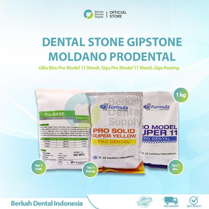 Dental plaster moldano gips stone putih biru dan kuning 1kg - Shop ...