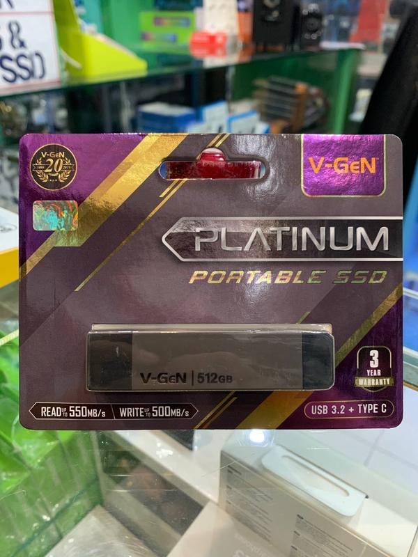 SSD External V-Gen SSD Portable Platinum 512GB USB 3.2 Type C - Shop ...