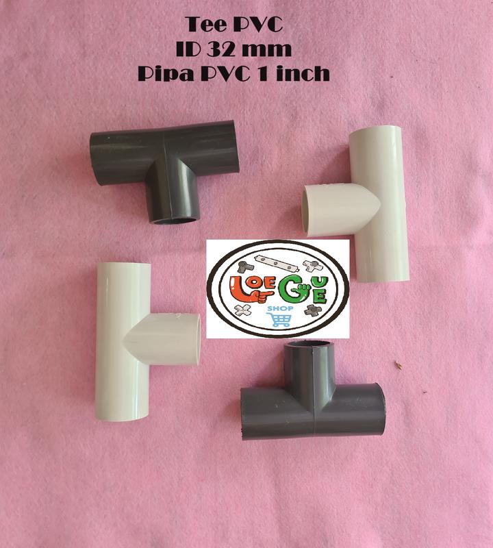 sambungan fitting tee pipa pvc 1" inch konektor rak hidroponik - Shop ...