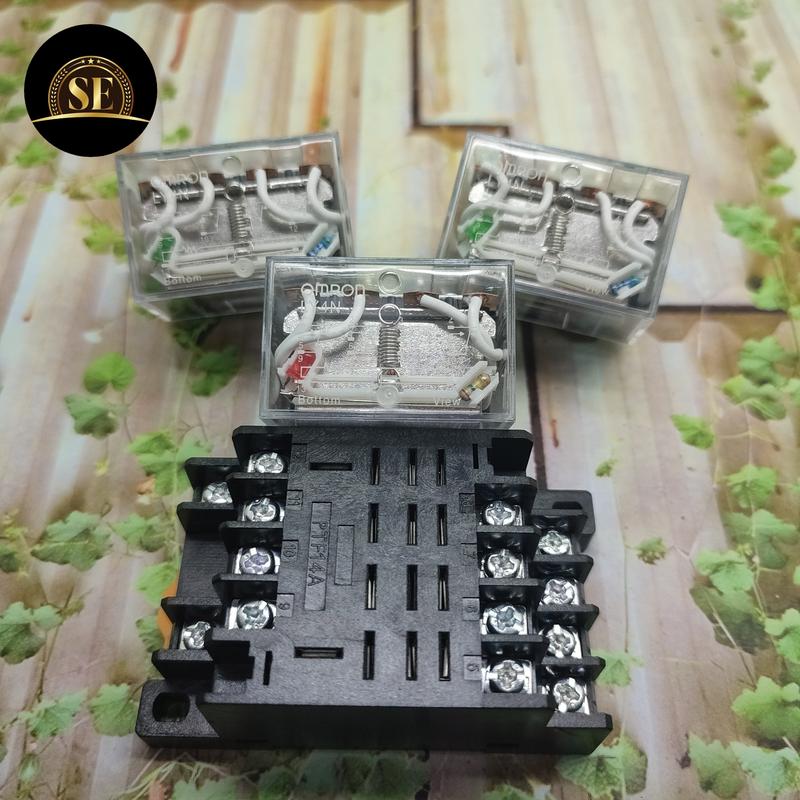 Relay Omron LY4-N LY4N 14 Pin Kaki 220V 24DC 12VDC Socket PTF14A-E ...