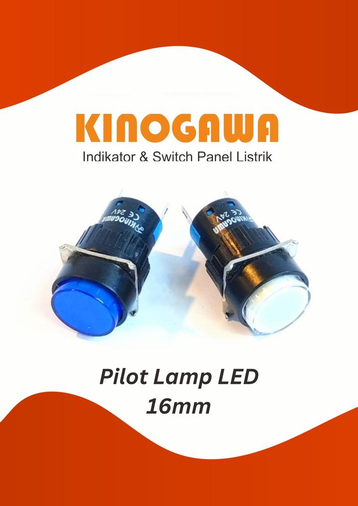 Jual KINOGAWA Lampu Indikator Pilot Lamp LED 16mm Bulat 24Vdc Biru ...