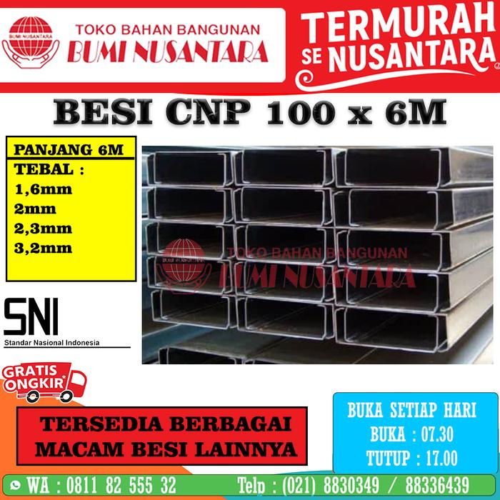Jual Besi CNP 100 6M Berbagai Varian Tebal Kanal C Chanel Baja Channel ...