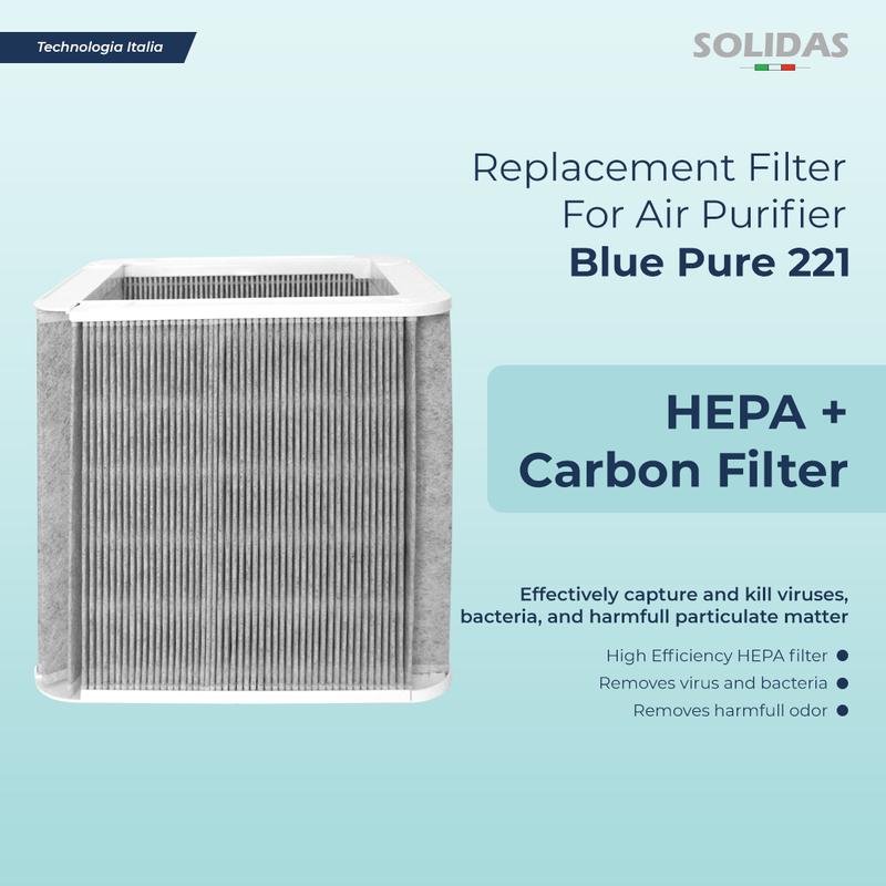 Blue Pure Air Purifier Filter 221 - HEPA + Carbon Filter Replacement ...