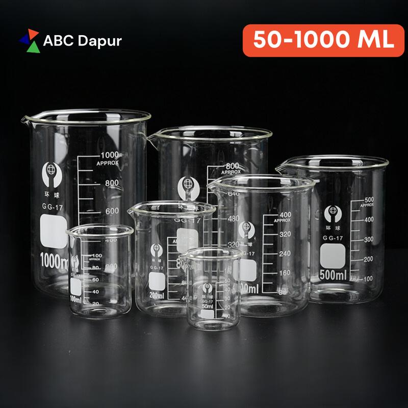 Gelas Takar laboratorium Wadah Ukur Lab Kimia Borosilicate Glass - Shop ...