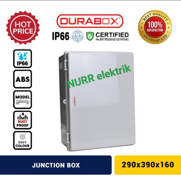 Jual ABS Junction box Plastik 290x390x160mm Abu-abu+Base plate Durabox ...