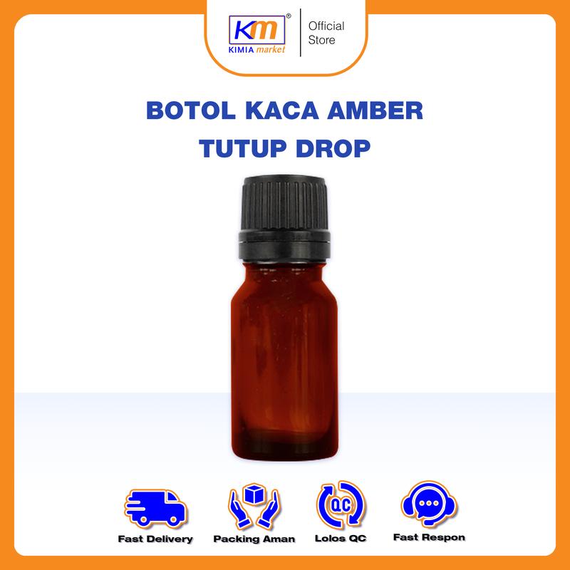 Botol kosong kaca amber tutup drop 10ml - Shop | Tokopedia