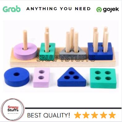 Montessori Puzzle Shape Number Matching Board Mainan Edukasi - Shop ...