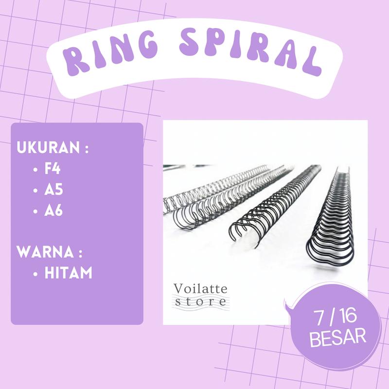 RKP004 - Ring Kawat Spiral Jilid 7/16 - Spiral Wire 3:1 - F4 / A5 / A6 ...