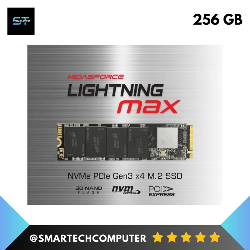 SSD MIDASFORCE 256GB M2 2280 NVME Lightning Max PCIe Gen3 x4 M.2 MIDAS ...