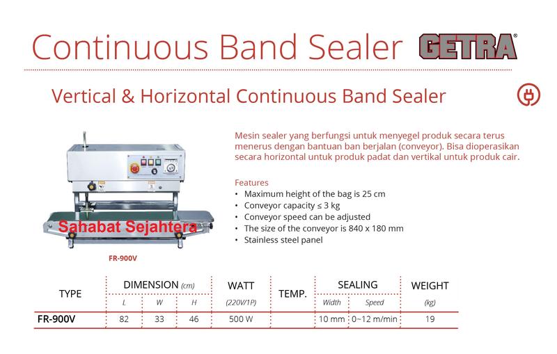 VERTICAL & HORIZONTAL HAND SEALER GETRA - FR-900V MESIN SEALER - Shop ...