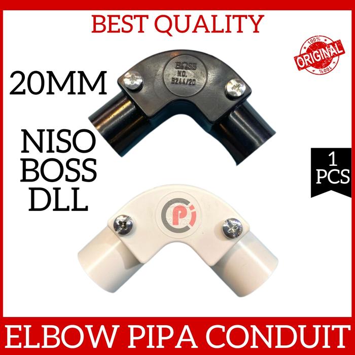 Jual Elbow Siku Pipa Listrik Conduit 20mm Hitam Putih Belokan Keni Knee ...