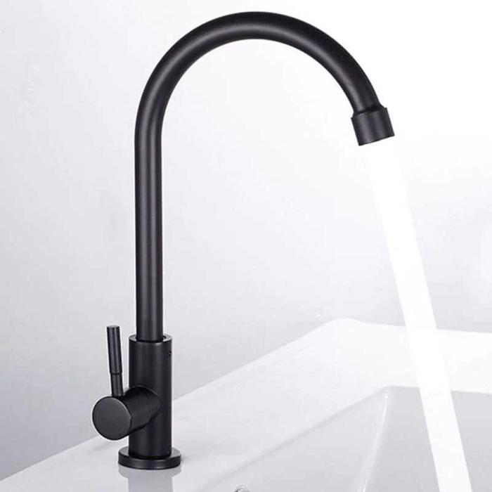 Jual Keran Air Wastafel Stainless Steel Leher Angsa Panjang Hitam ...