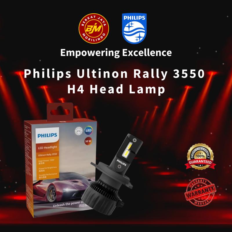 Philips Ultinon Rally 3550 H4 - 50W 6500K Lampu Mobil LED Terang dengan ...