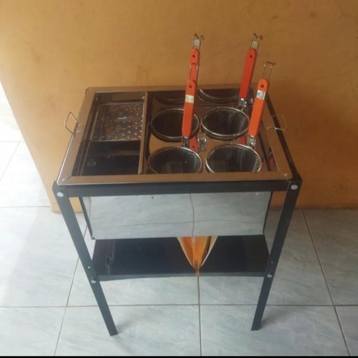 Jual DANDANG MIE KOCOK / panci mie ayam 4 lubang 1set lengkap+ meja ...