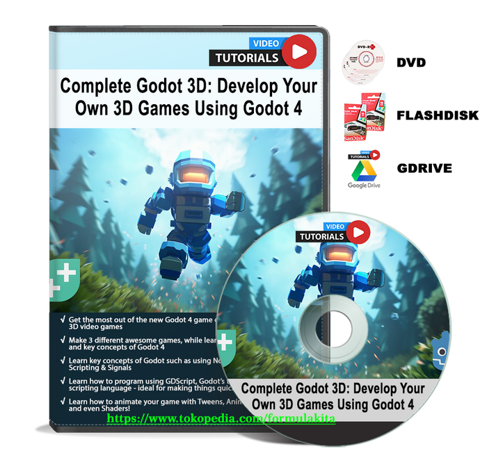 Jual VIDEO TUTORIAL Complete Godot 3D Develop Your Own 3D Games Using ...