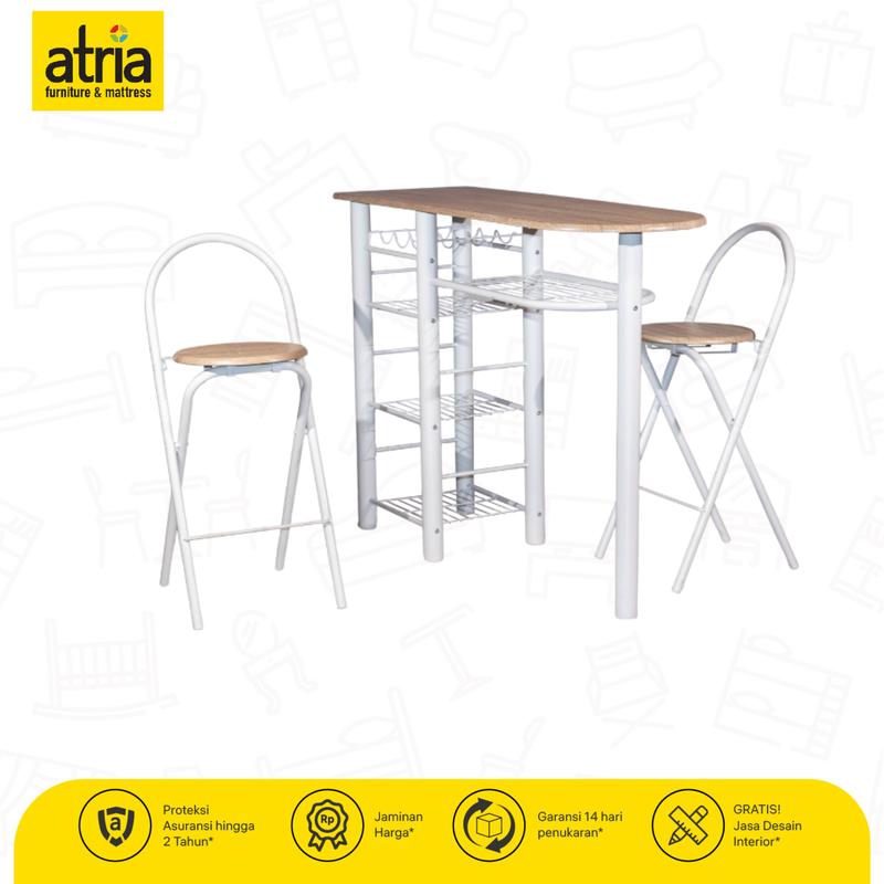 Meja 1 Kursi 2 Atria Orbit Dining Set - Shop | Tokopedia