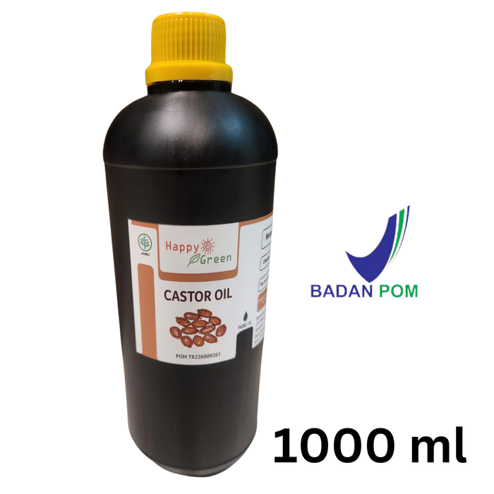 Jual HAPPY GREEN Castor Oil - Minyak Jarak 1000 ml 100% Murni Carrier ...