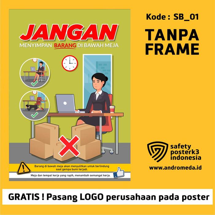 Jual Safety Poster K3 : Office 5R Rapi 5S Kantor Ergonomi Gempa ...