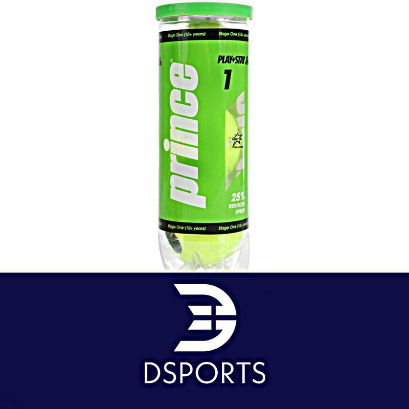 Prince Play & Stay Stage 1 Green 3 Pack Can Tennis Ball Bola Tenis ...