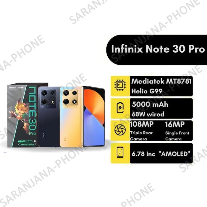Jual Infinix Note 30 Pro 8/256 GB Garansi Resmi - Gold - Kota ...