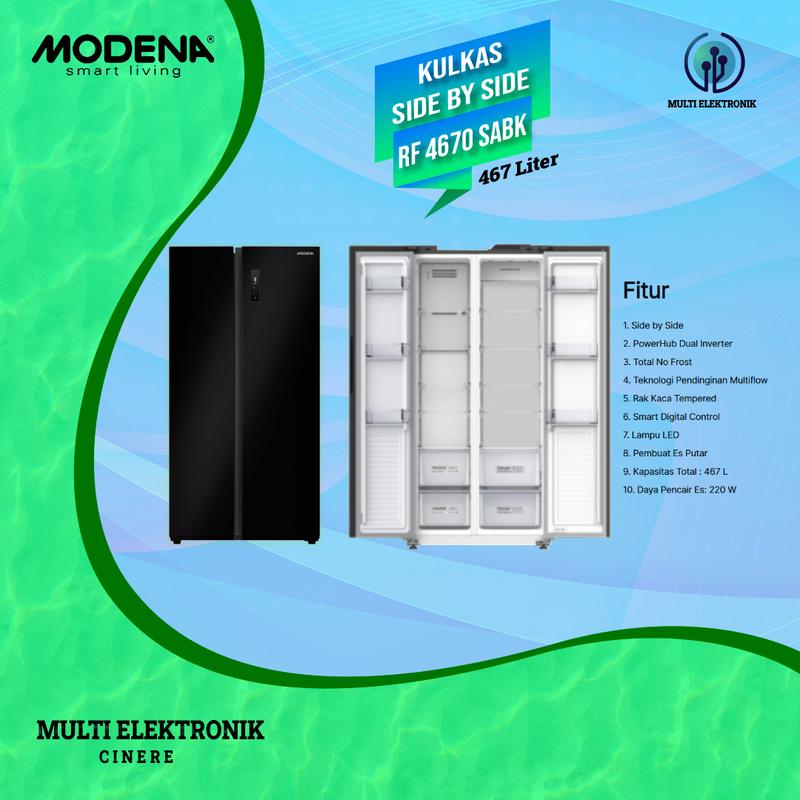 Kulkas Side by Side 467 Liter MODENA RF 4670 SABK kulkas side - Shop ...