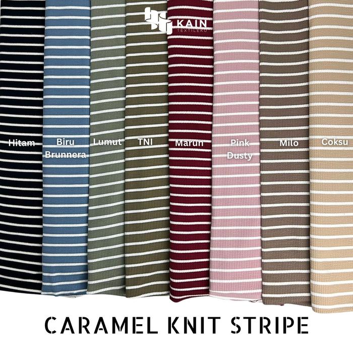 Jual Bahan Kain Caramel Knit Stripe per 0,5 kg - Marun - Kota Bandung ...