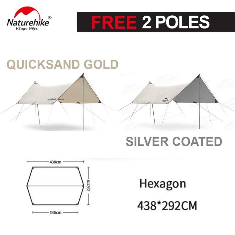 flysheet hexagon NATUREHIKE NH20TM006 girder shelter kanopi tenda ...