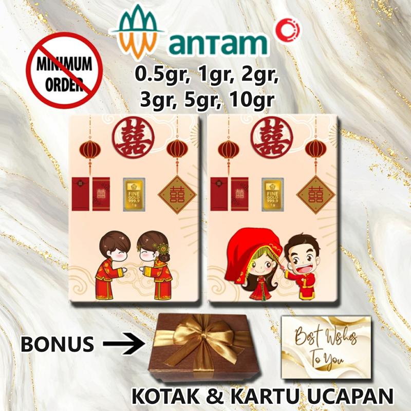 Logam Mulia Emas ANTAM SHUANG XI Gift Series Custom Certieye - Shop ...