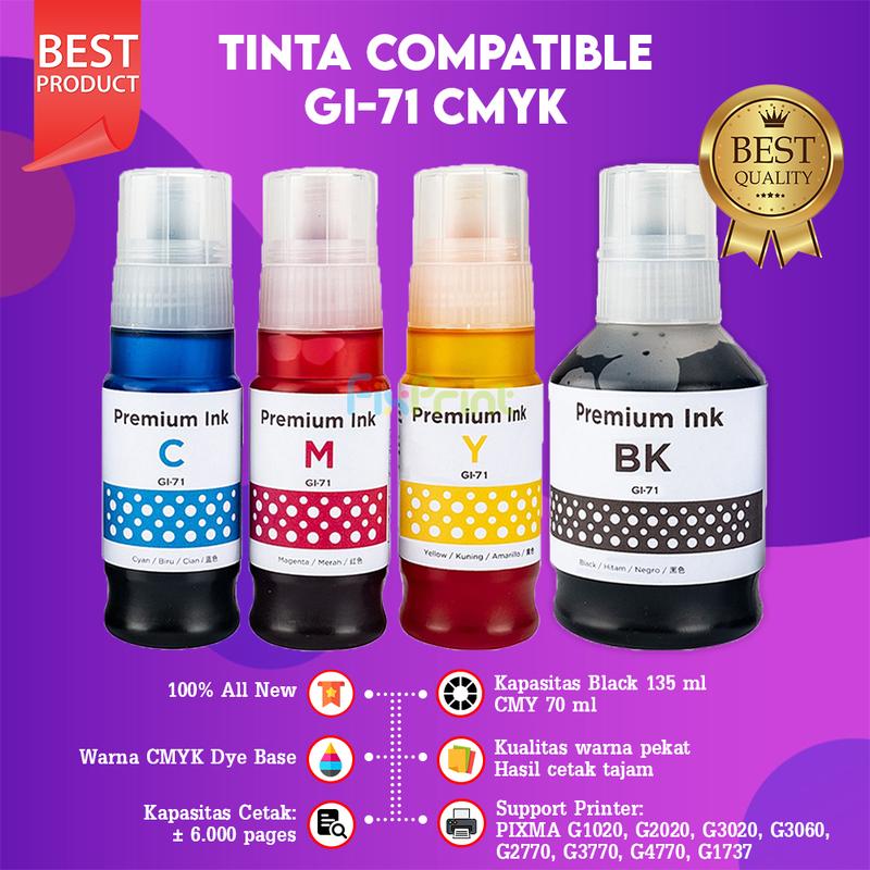Tinta Compatible GI-71 Tinta Refill Printer G1020 G2020 G302 - Shop | Tokopedia