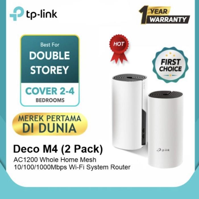 Jual TP-Link Deco M4 2pack AC1200 Whole Home Mesh Wi-Fi System routers ...