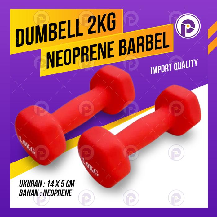 Promo Dumbell 2KG Neoprene Barbel Mini Dumble Warna Kecil Karet Dambel ...