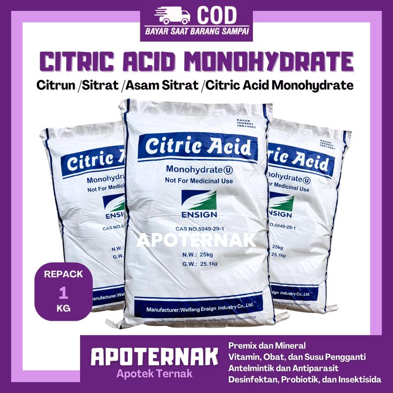 Citric Acid 1kg Sitrun Food Grade Sitrun Makanan Asam Sitart - Shop ...
