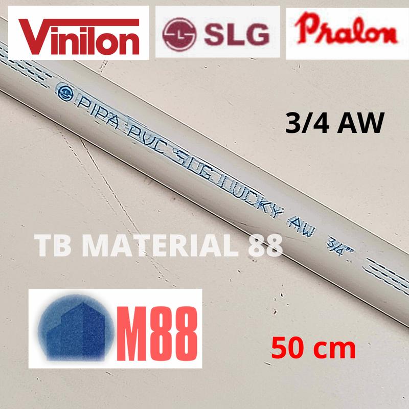 Pipa SLG LUCKY 3/4 inch AW 50 cm = 0.5 Meter - PVC Meteran 0.75 inch ...