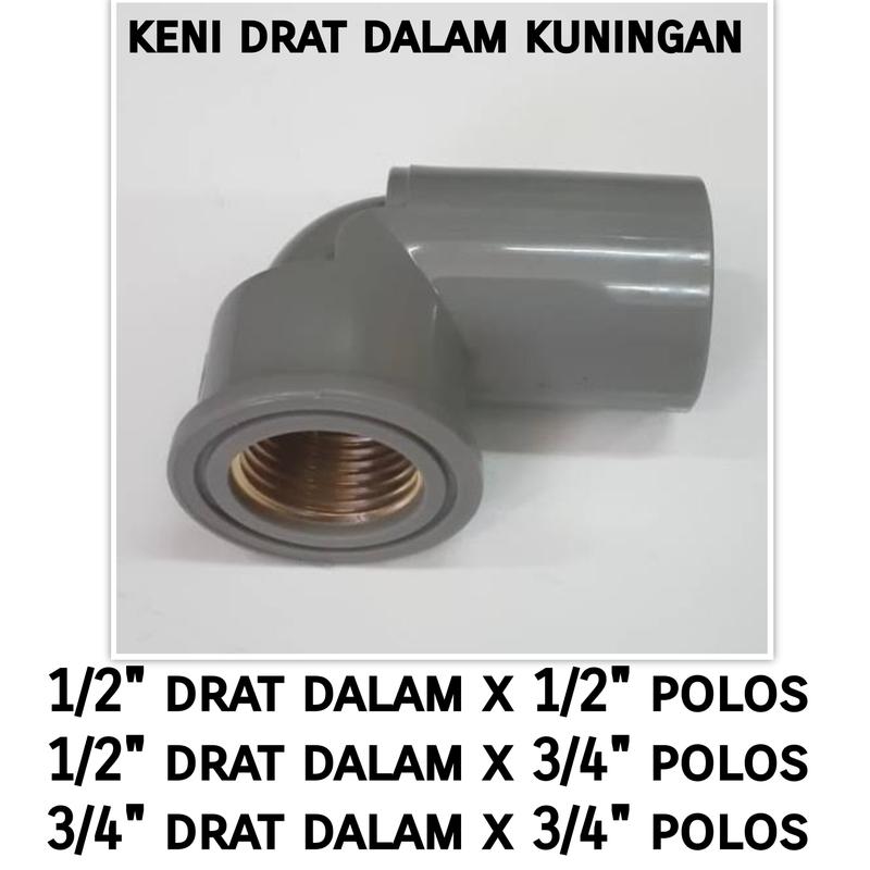 Keni drat dalam kuningan 1/2 1/2 x 3/4 3/4 inch Faucet elbow - Shop ...