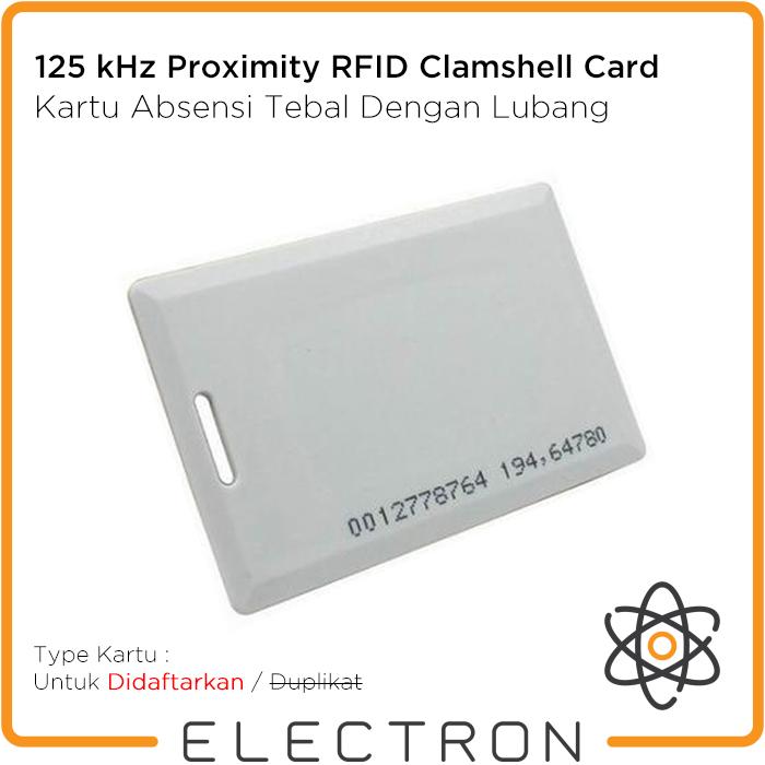 Jual Electron 125 kHz Clamshell UID RFID Proximity Card Tag Kartu Tebal ...