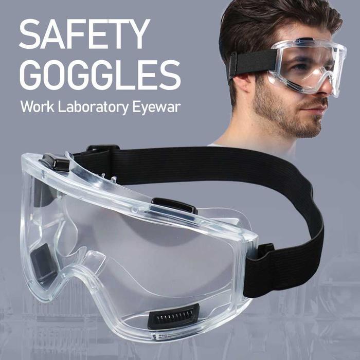 Promo KACAMATA SAFETY LAB LABORATORIUM PELINDUNG MATA ANTI FOG DEBU ...