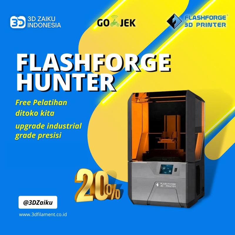 SLA DLP 3D Printer Flashforge Hunter Upgraded Industrial Grade Presisi ...