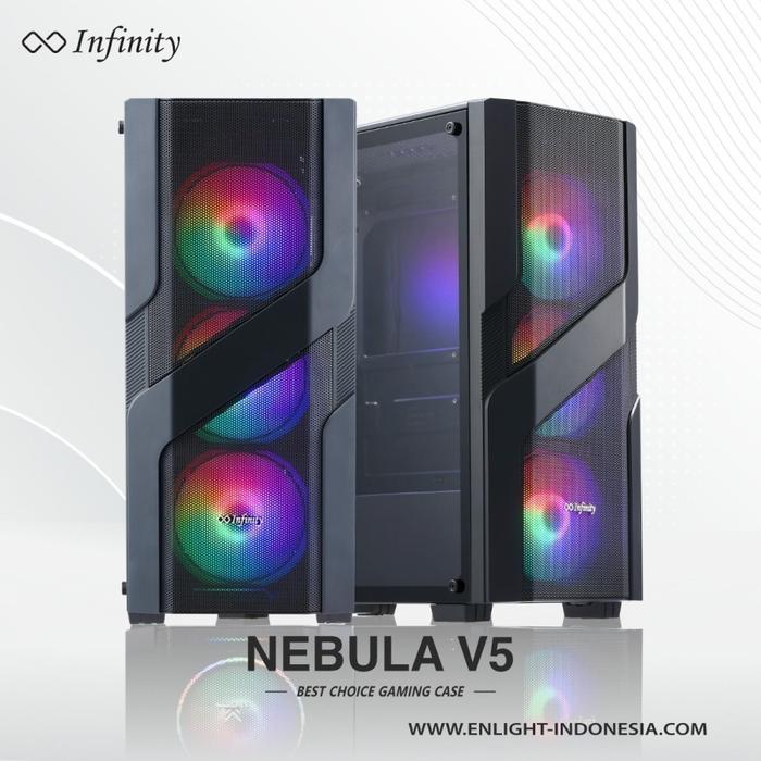 Jual Casing INFINITY NEBULA V5 TG - ATX Gaming Case - Free 3xfan RGB ...