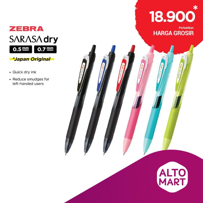 Jual Zebra JJB31 Sarasa DRY 0.7 mm Gel Pen Japan Original Pulpen 0.7mm ...
