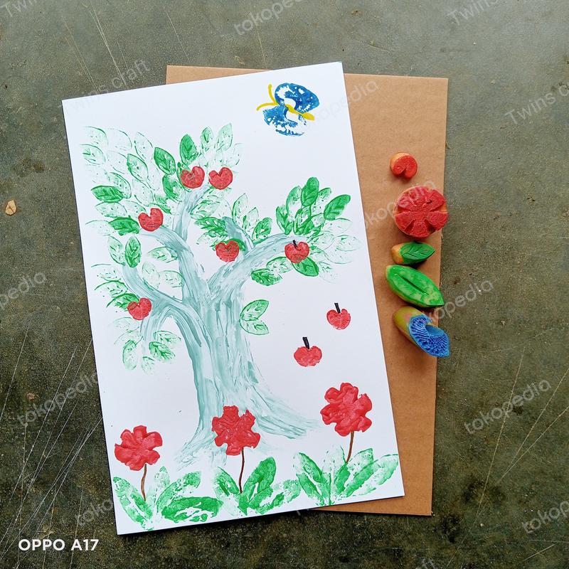 prakarya seni grafis cetak tinggi bentuk pohon - Shop | Tokopedia