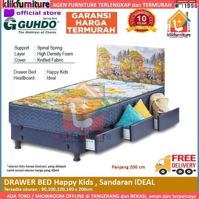 (1 Set) Springbed Guhdo Drawer Bed Happy Kids Sandaran IDEAL - Shop ...