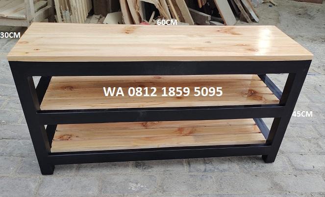 RAK BANGKU SEPATU 60X30X45CM SUDAH DICAT WARNA HITAM - Shop | Tokopedia