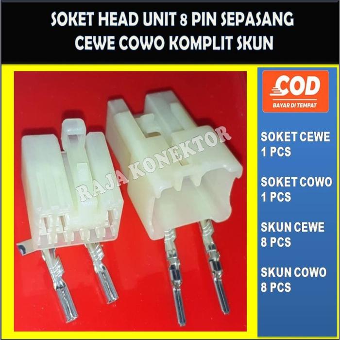 Jual Soket Toyota daihatsu mitsubisi 8 pin 90980-10799 Male Female ...