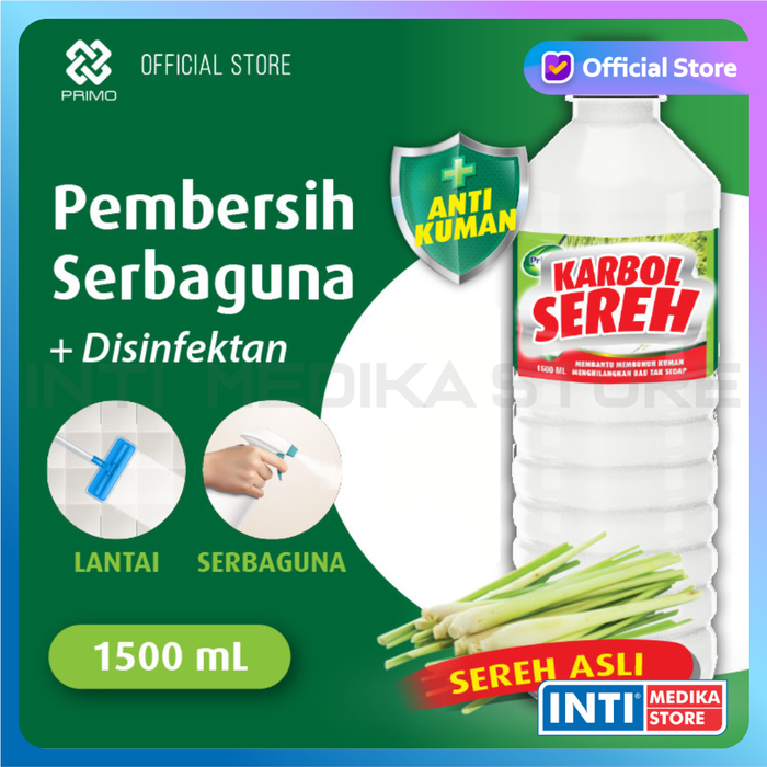 Jual PRIMO - Karbol Sereh ORIGINAL 1,5 Liter | Disinfektan Pembersih ...