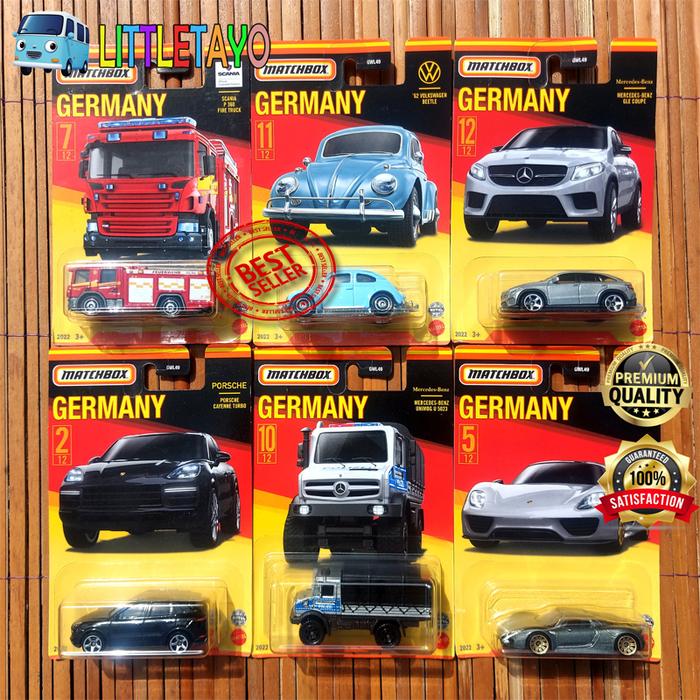 Promo MATCHBOX GERMANY SET 6 - 62 VW BEETLE MERCEDES BENZ PORSCHE ...