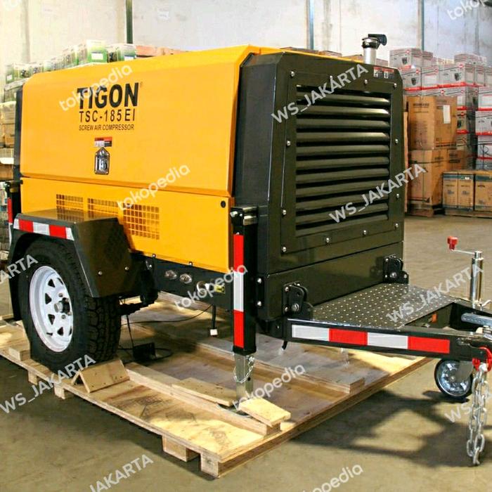 Jual Portable Screw Air Compressor 185 Cfm TIGON/UNIV/AIRMAN/ELGI ...