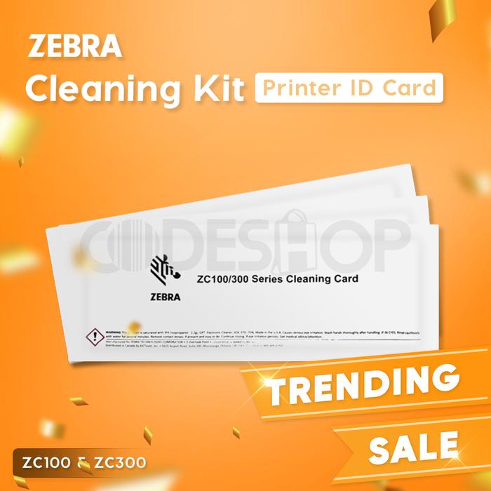 Jual CLEANING KIT ID CARD PRINTER ZEBRA ZC100 / ZC 300 PEMBERSIH ID ...