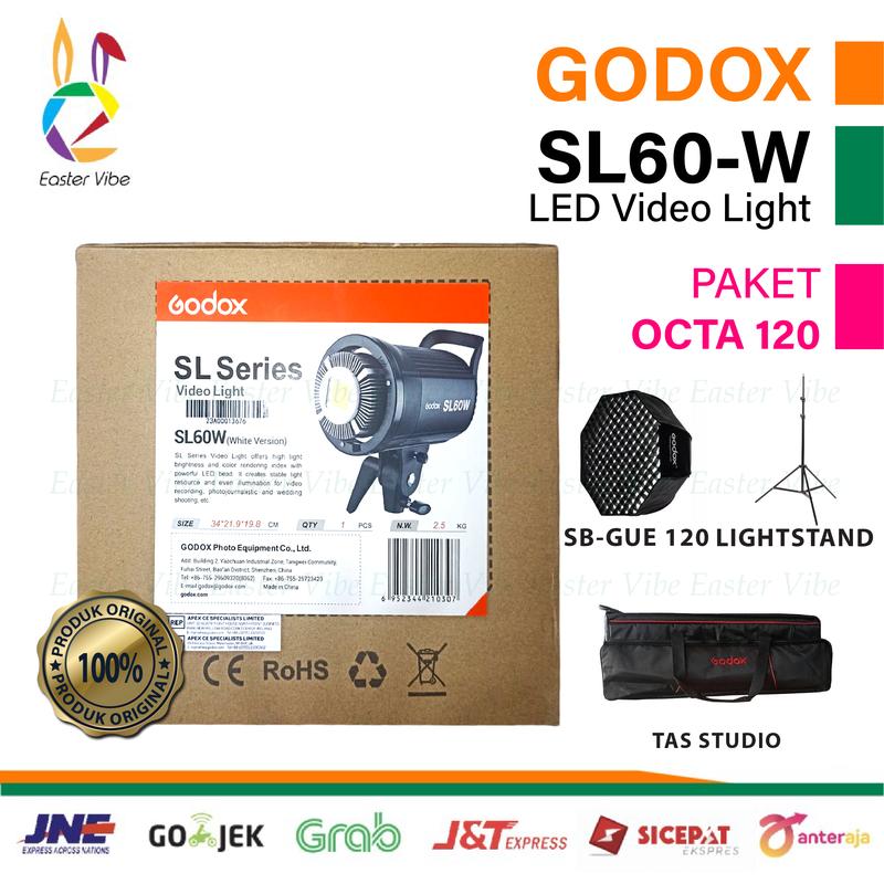 GODOX SL 60W SL60 KIT PAKET LENGKAP LIGHT STAND SOFTBOX TAS STUDIO ...